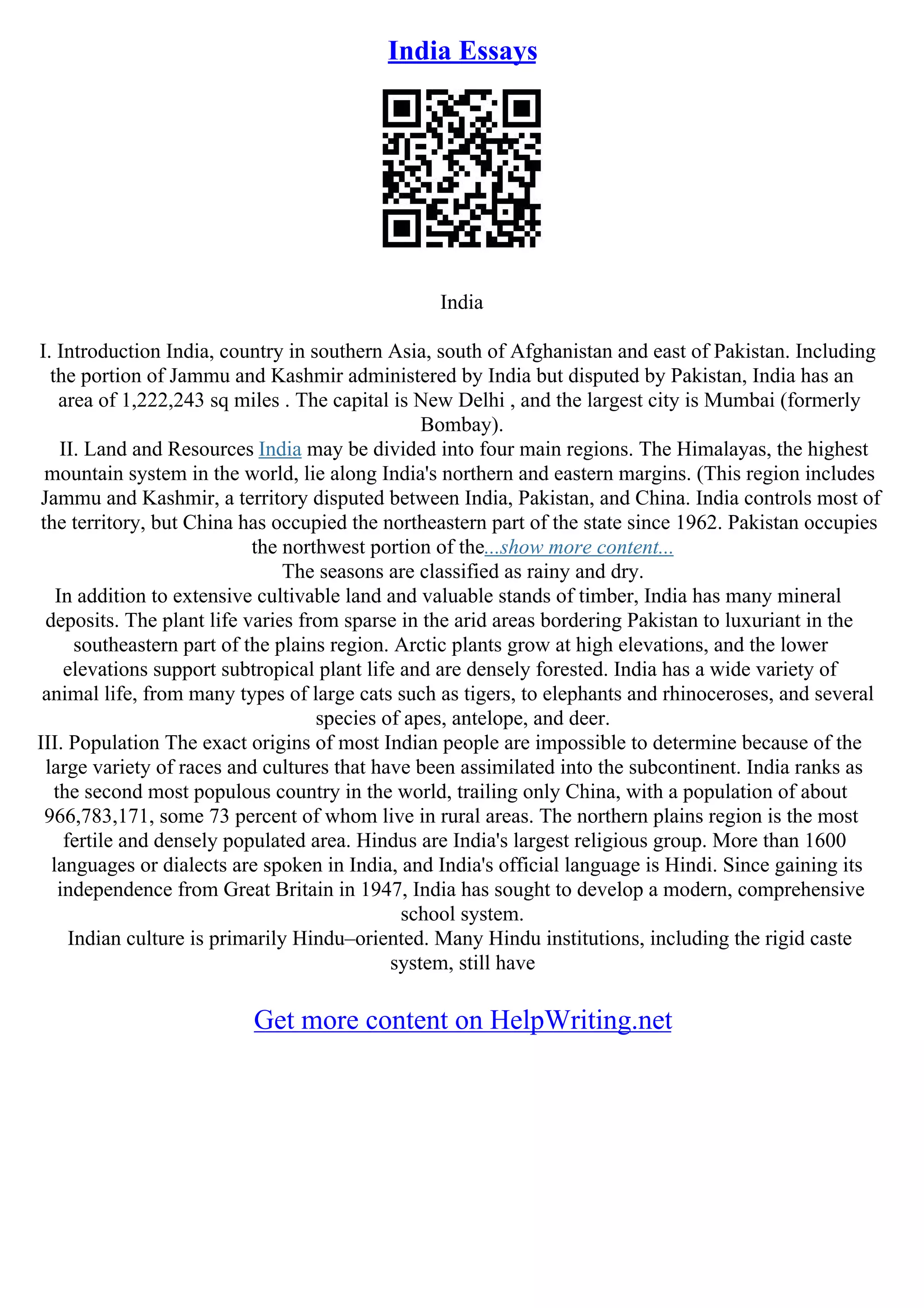 Essay On India In 2020 | PDF