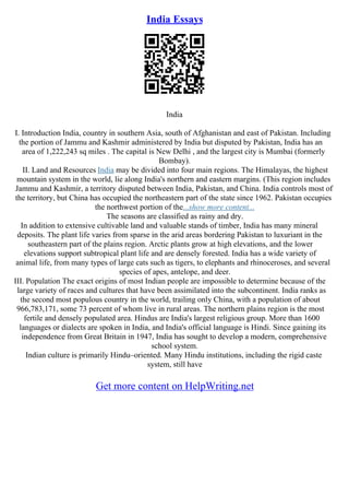 Essay On India In 2020 | PDF