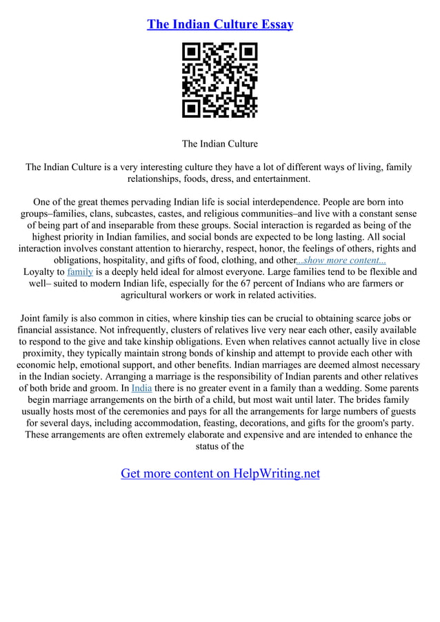 Essay On Indian Culture | PDF