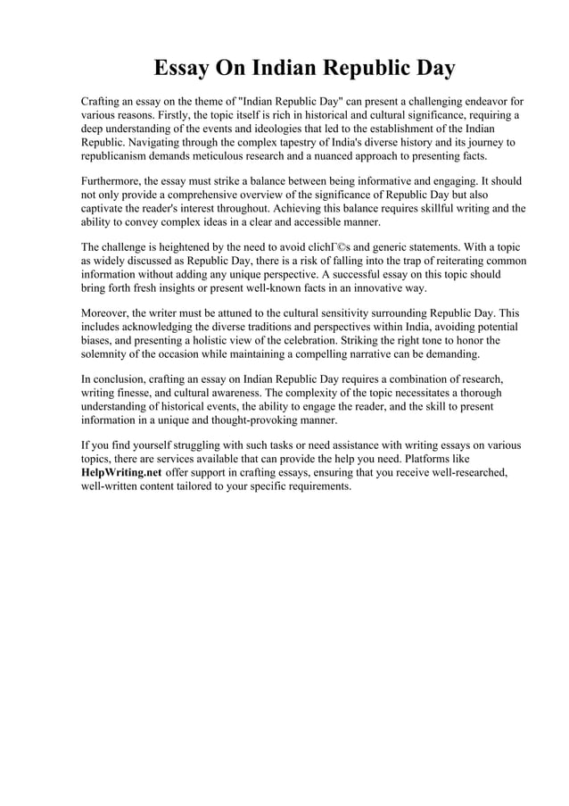 Essay On Indian Republic Day | PDF