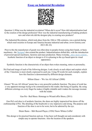 Essay On Industrial Revolution | PDF
