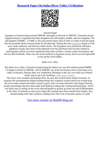 Essay On Indus Valley Civilization | PDF