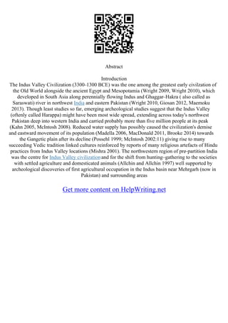 Essay On Indus Valley Civilization | PDF