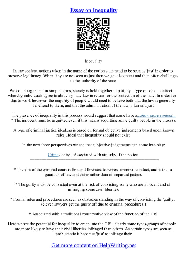 Essay On Inequality | PDF