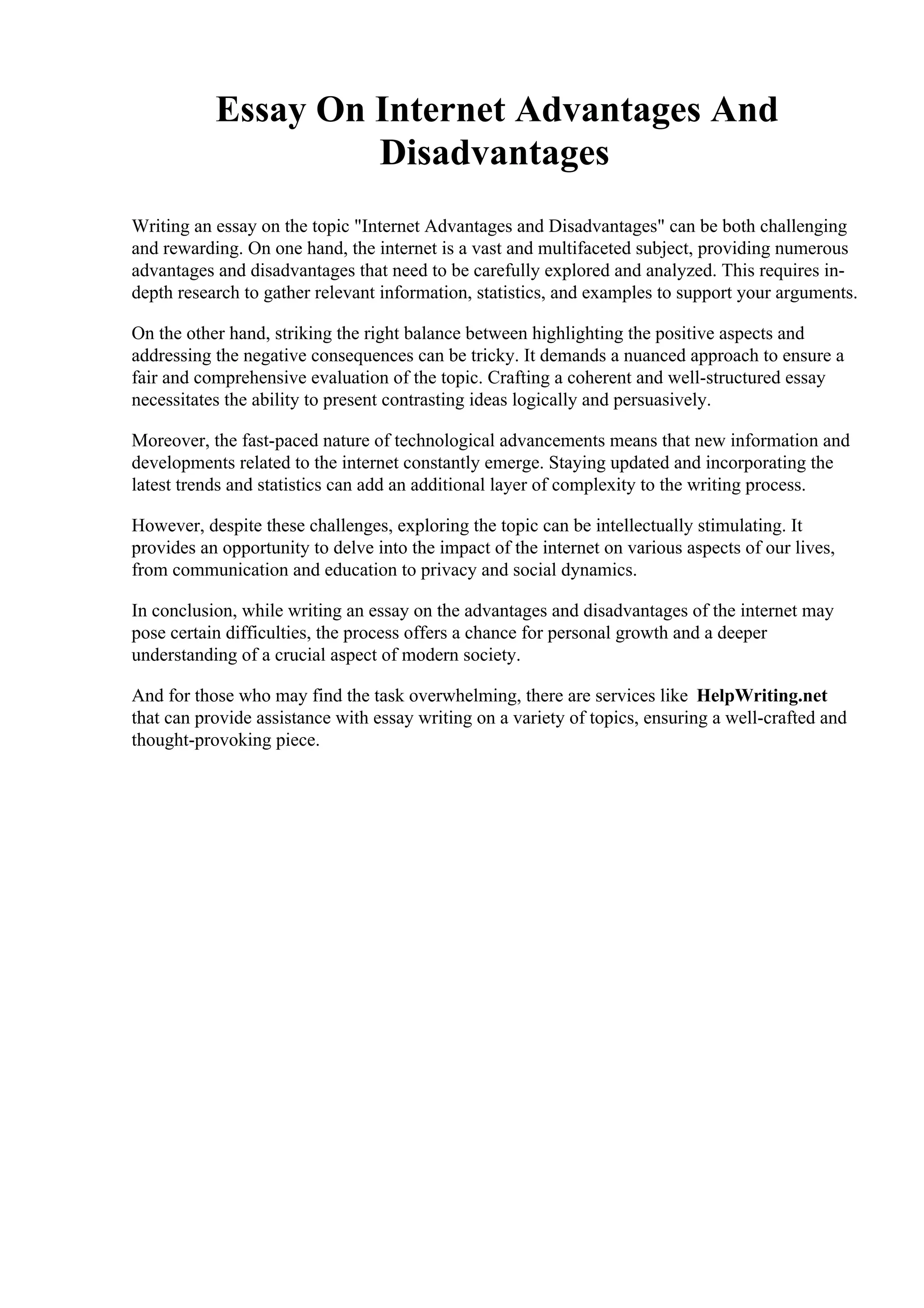 Essay On Internet Advantages And Disadvantages.pdf