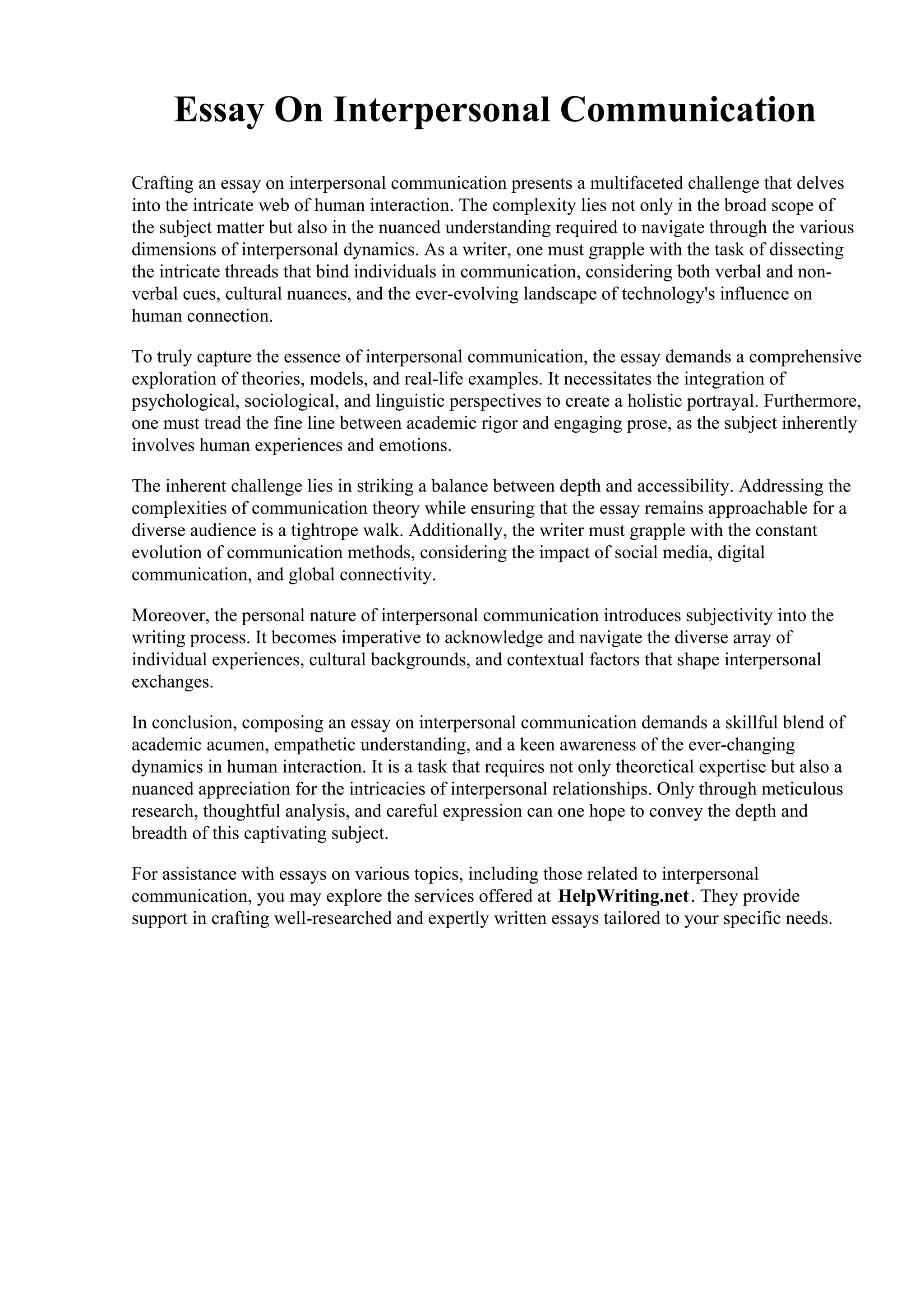 Essay On Interpersonal Communication.pdf