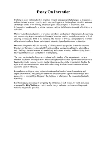Essay On Invention | PDF