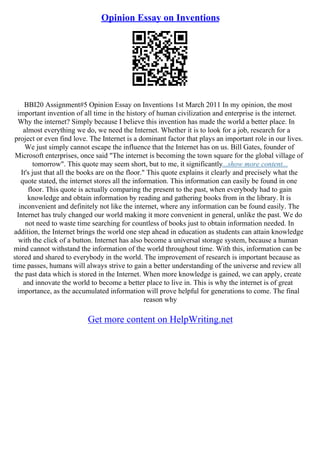 Essay On Inventions | PDF