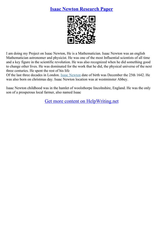 Essay On Isaac Newton | PDF