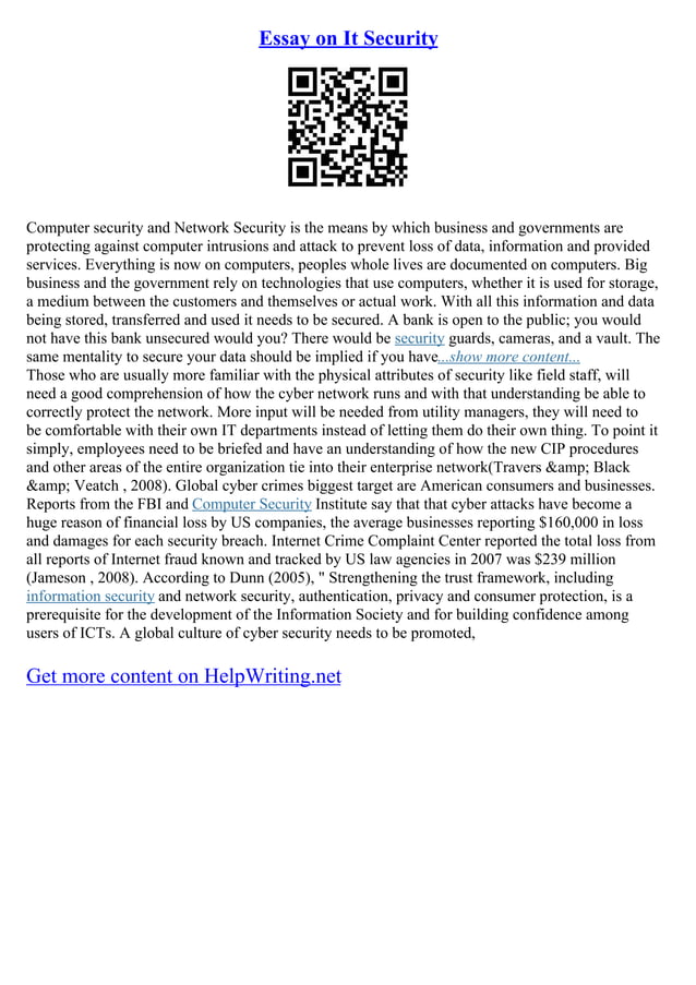 Essay On It Security | PDF
