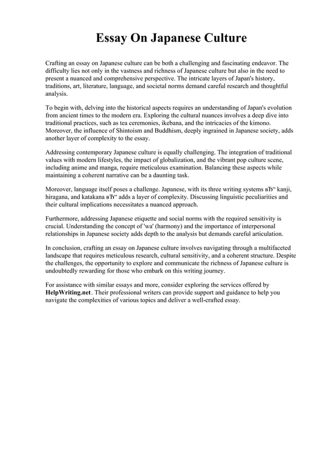 Essay On Japanese Culture.pdf | Animation & Anime | Genres