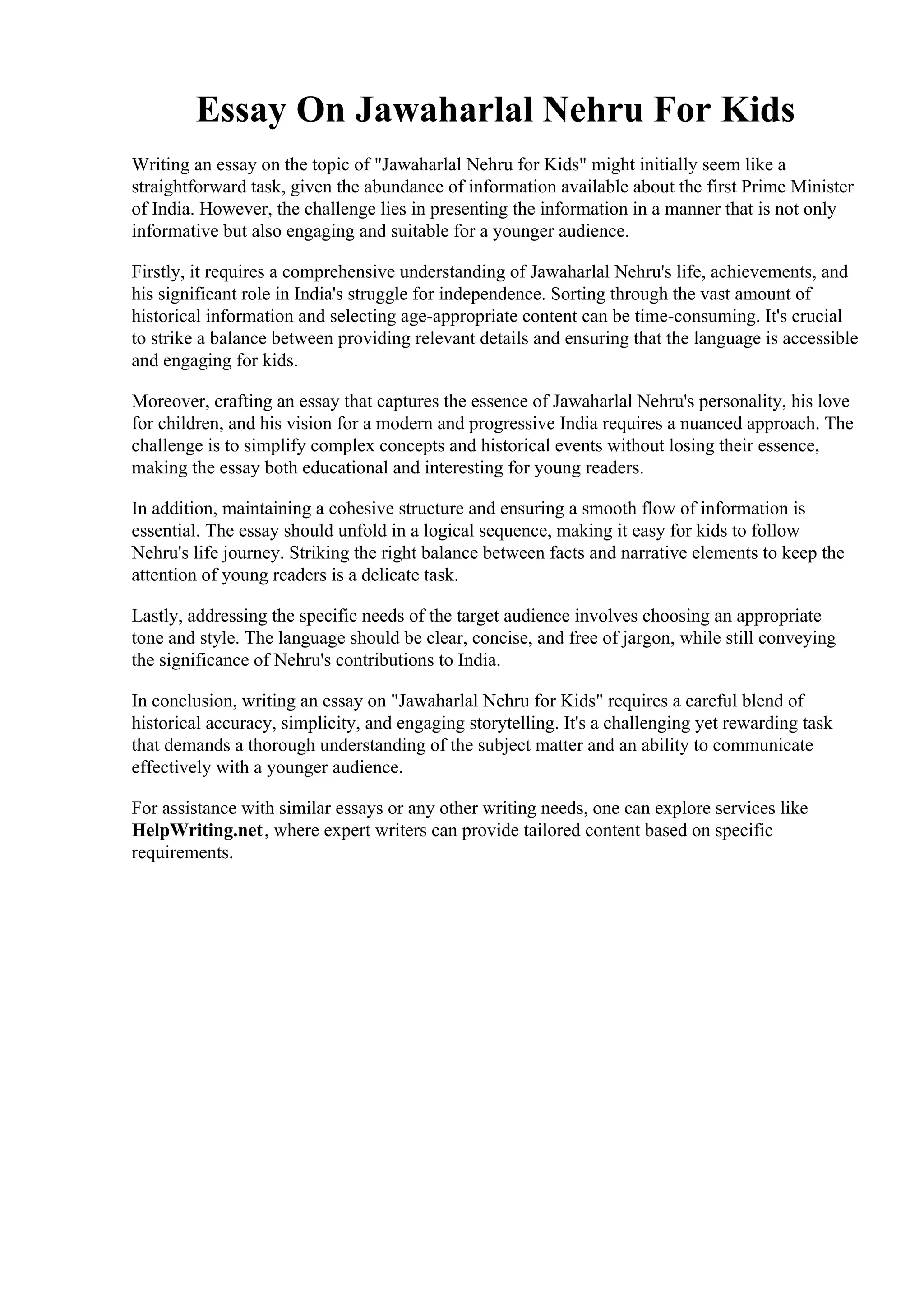 Essay On Jawaharlal Nehru For Kids.pdf