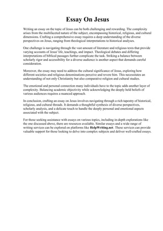 Essay On Jesus | PDF