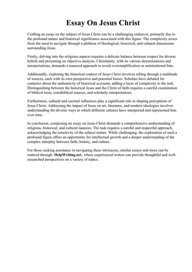 Essay On Jesus Christ. Essay About Jesus Christ slsi.lk | Christianity ...