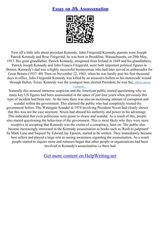 Essay On Jfk | PDF