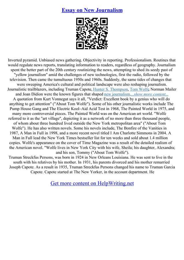 Essay On Journalism | PDF
