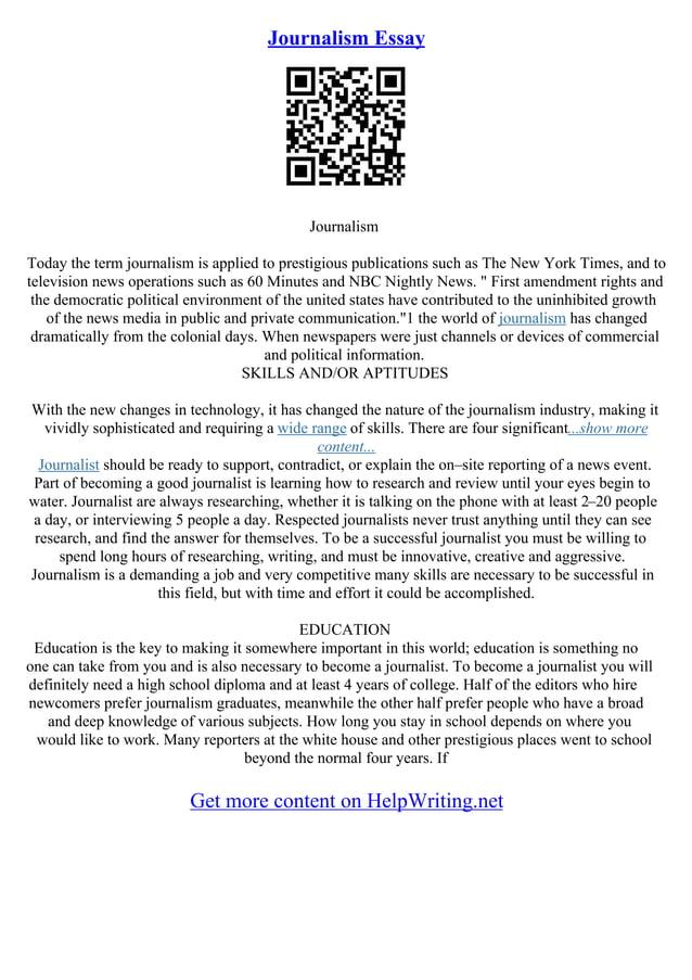 Essay On Journalism | PDF