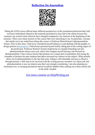Essay On Journalism | PDF