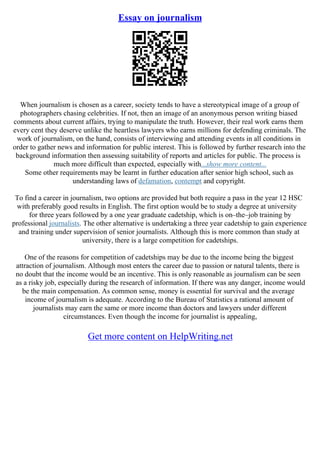 Essay On Journalism | PDF