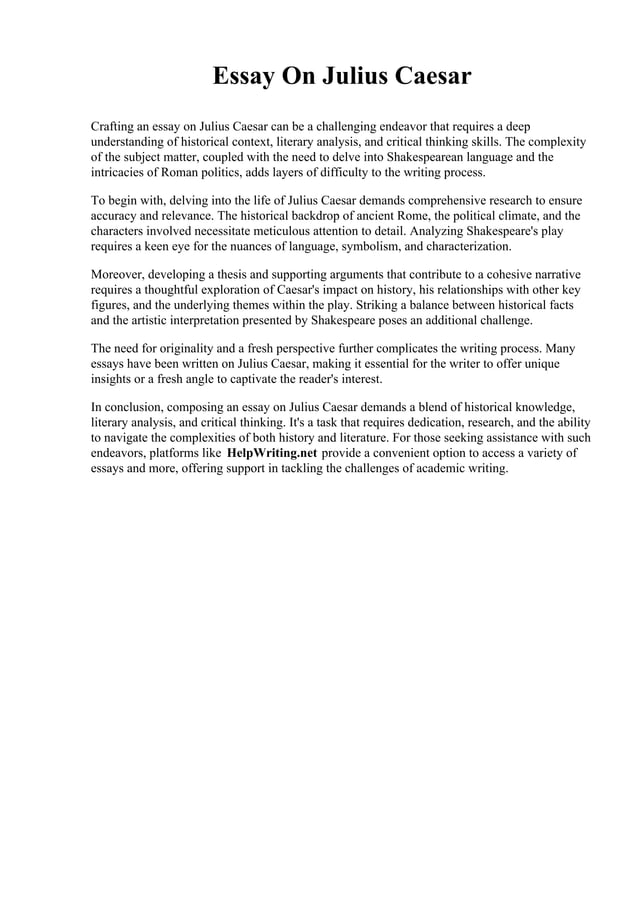 Essay On Julius Caesar. Caldwell Community College and Technical ...