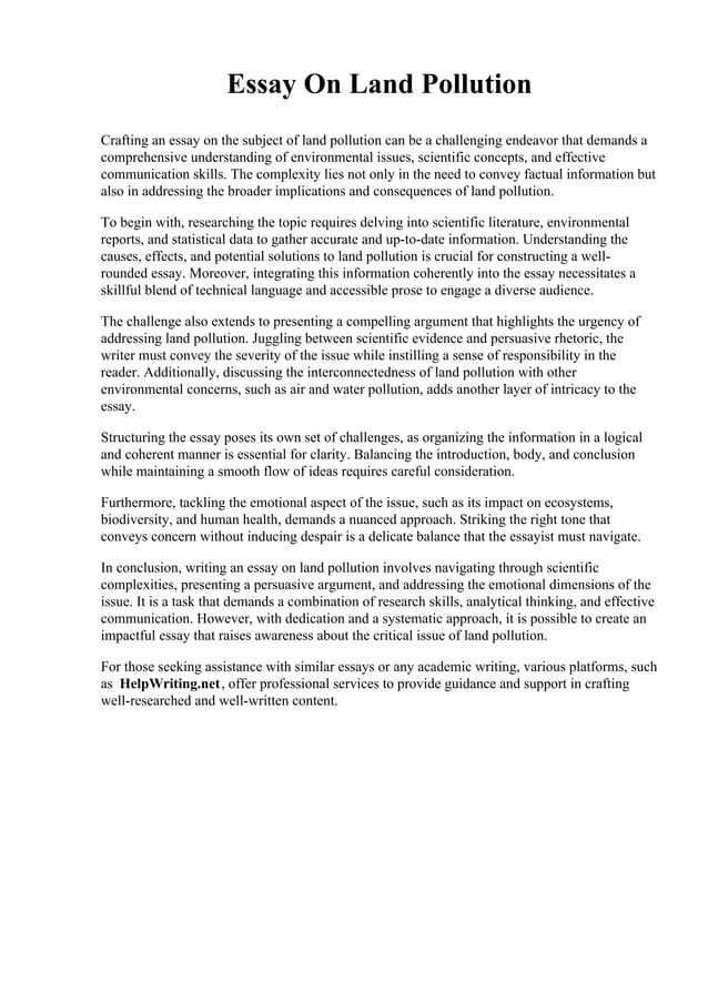 Essay On Land Pollution.pdf | Environment | Science