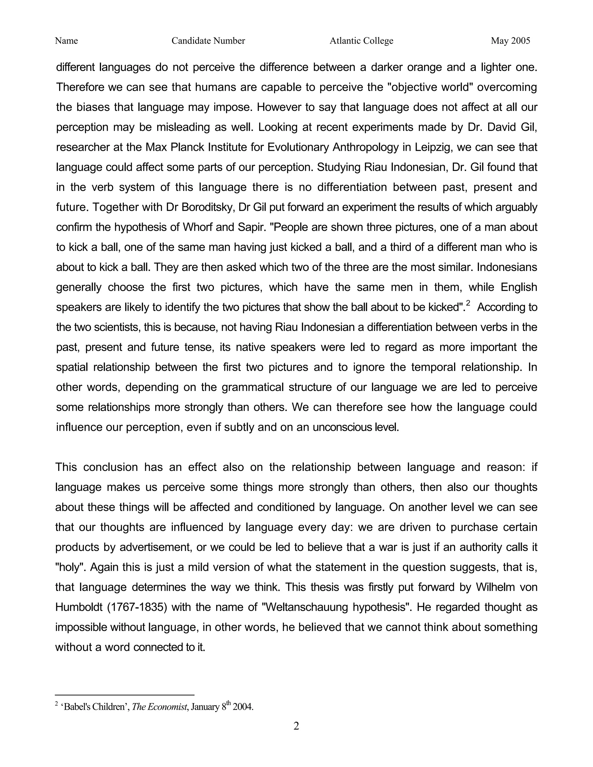 Essay On Language | PDF