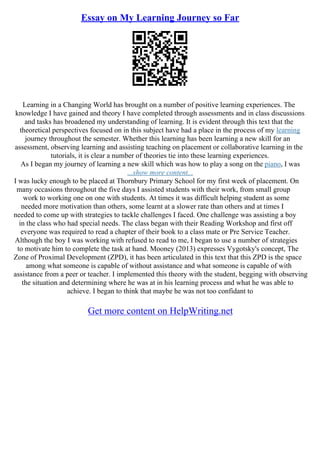 Essay On Learning | PDF