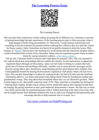 Essay On Learning | PDF