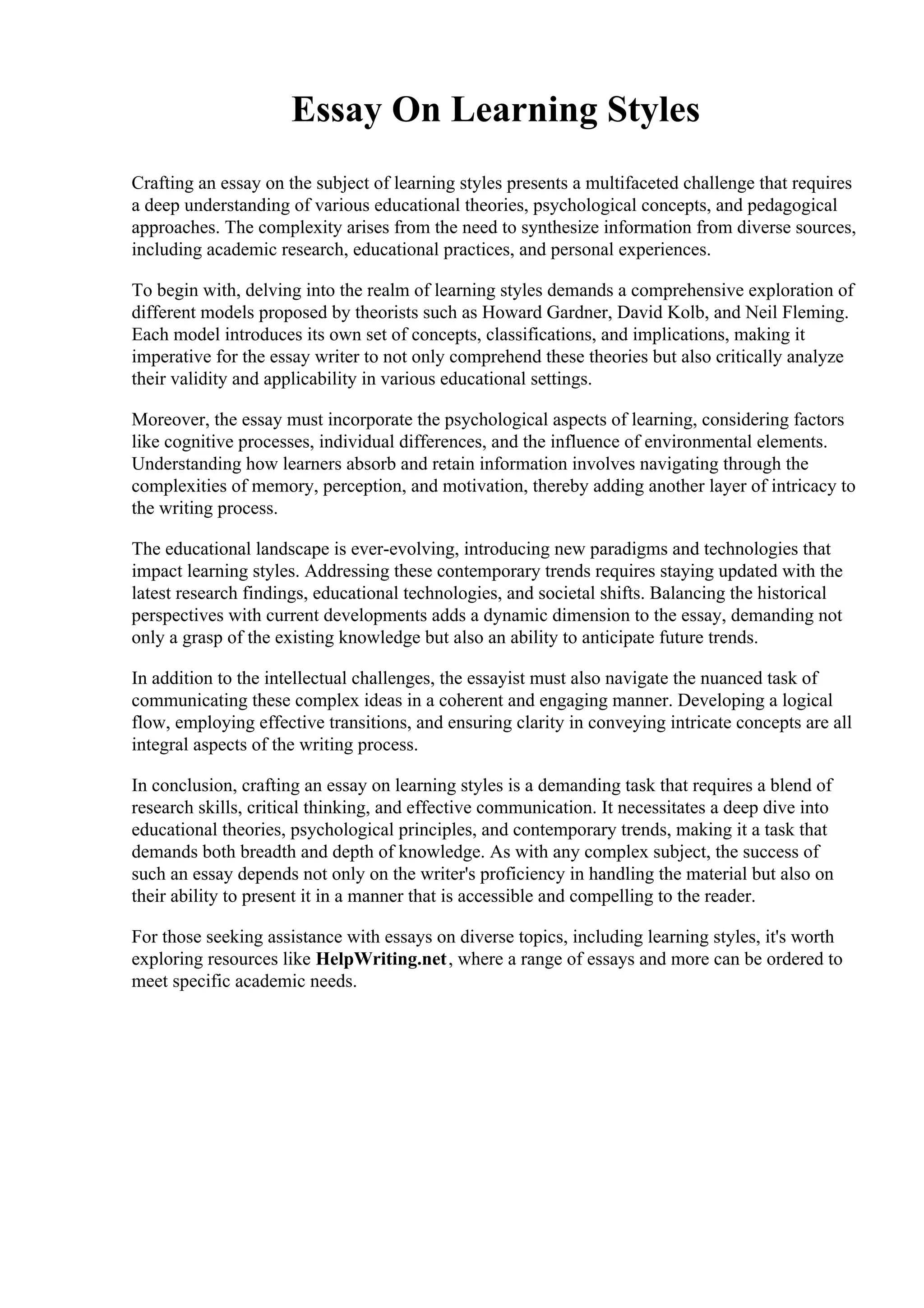 Essay On Learning Styles.pdf