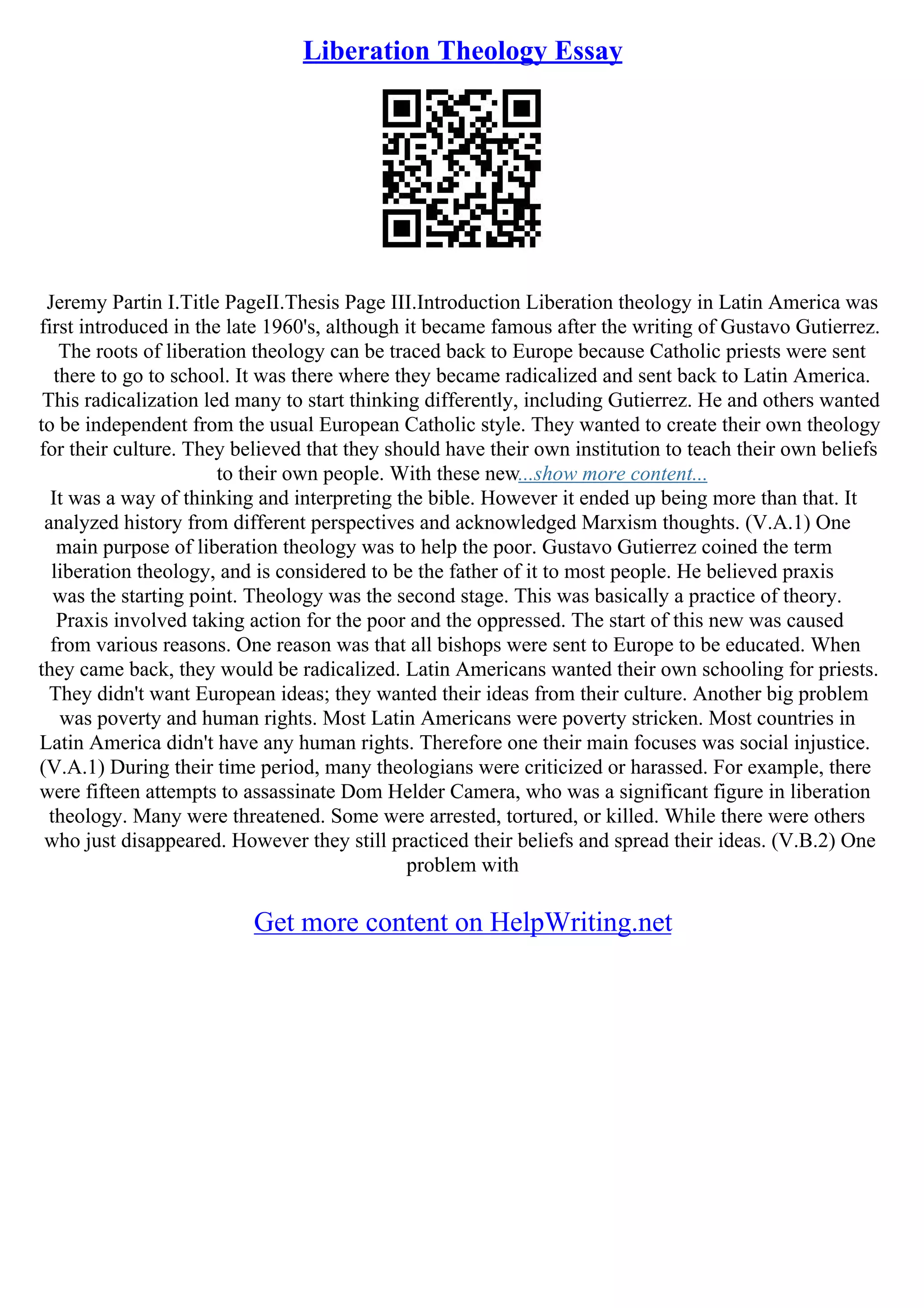 Essay On Liberation | PDF