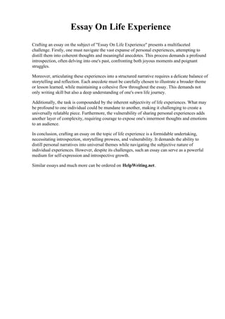 Essay On Life Experience.pdf
