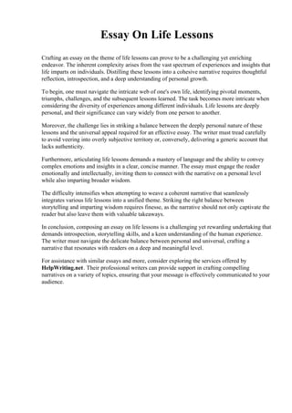 Essay On Life Lessons.pdf