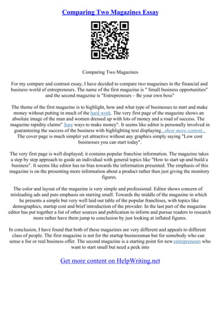 Essay On Magazine | PDF