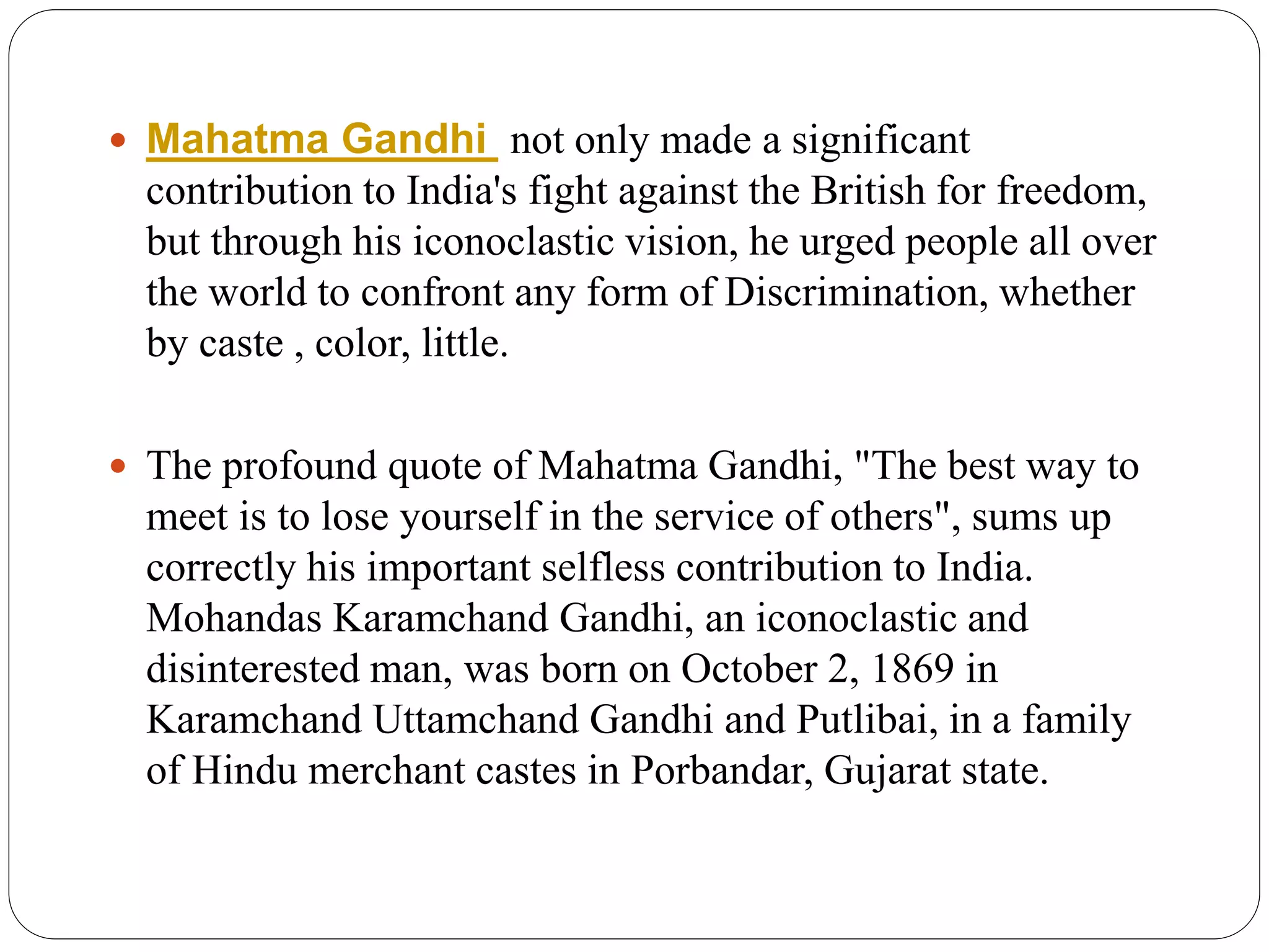Essay on mahatma gandhi | PPTX