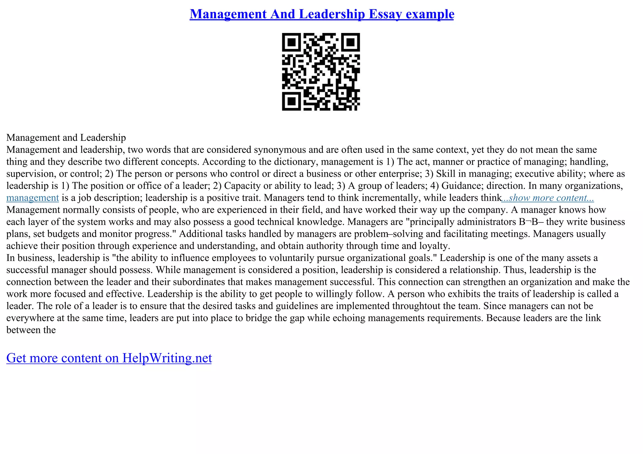 Essay On Management | PPT