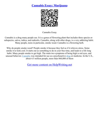 Essay On Marijuana | PDF