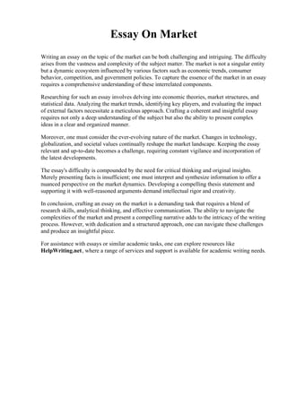 Essay On Market | PDF