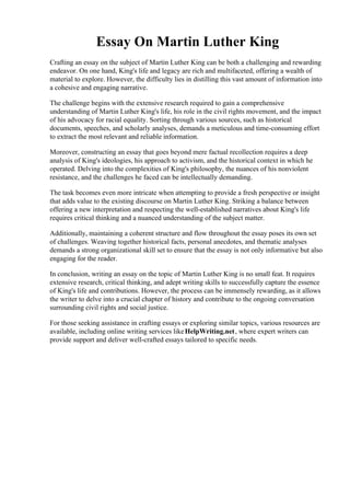 Essay On Martin Luther King | PDF