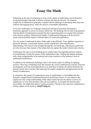 Essay On Math | PDF