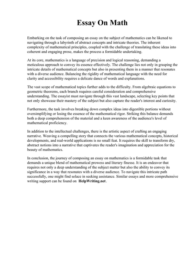 Essay On Math | PDF