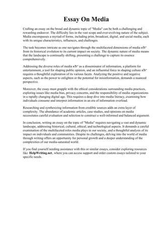 Essay On Media | PDF
