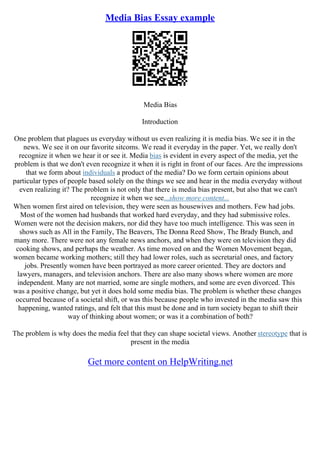Essay On Media Bias | PDF