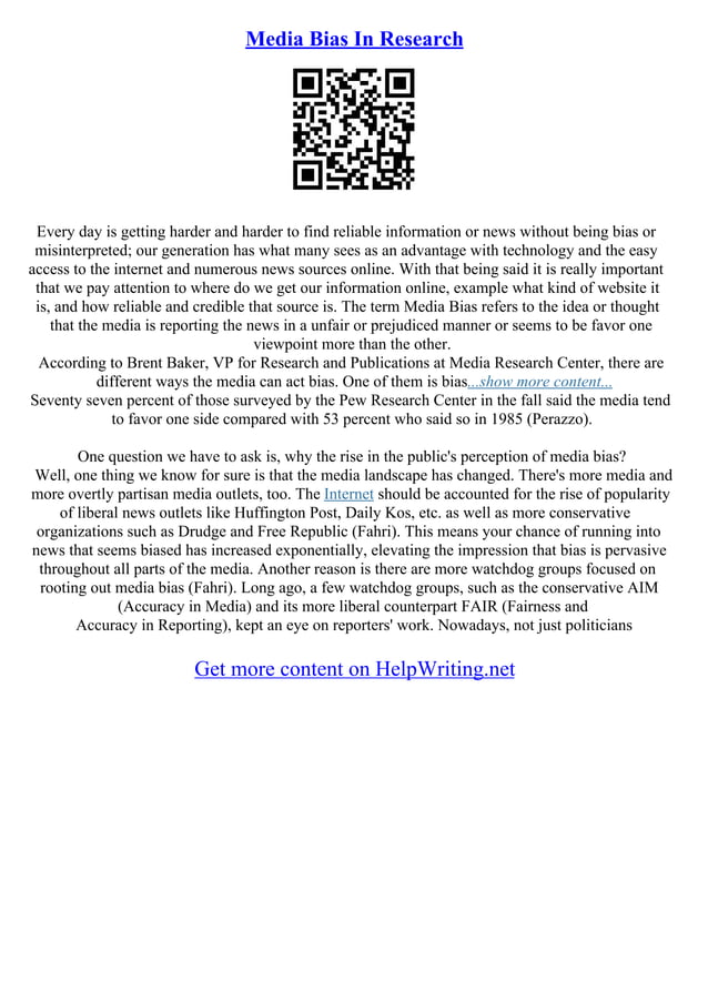 Essay On Media Bias | PDF