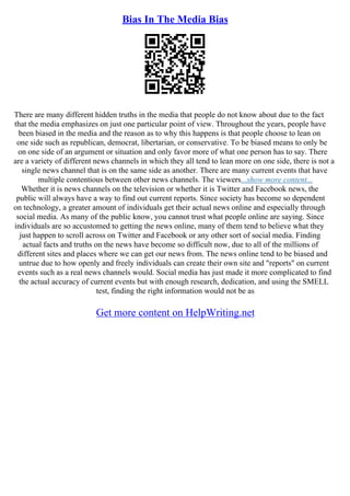 Essay On Media Bias | PDF