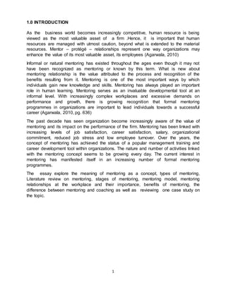 Essay on mentorship aiu(final) | DOCX