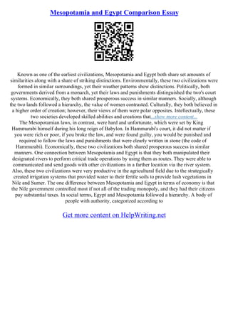 Essay On Mesopotamia | PDF