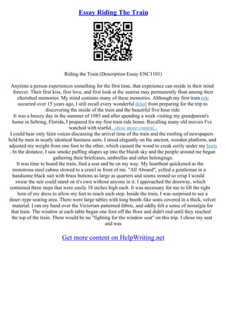 Essay On Metro Train | PDF