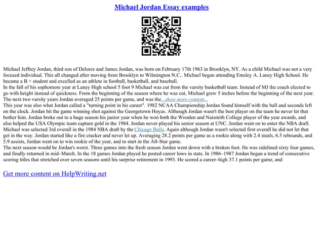 Essay On Michael Jordan | PDF