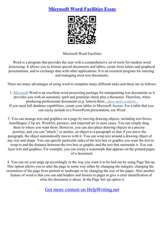 Essay On Microsoft Office | PDF