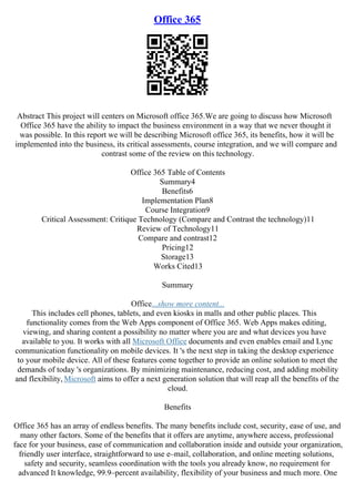 Essay On Microsoft Office | PDF